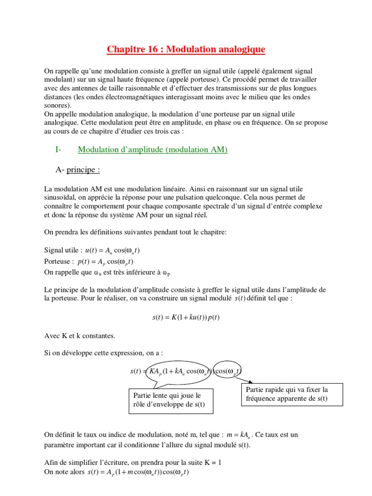 Cours Modulation Analogique | PDF | Modulation | Modulation de fréquence