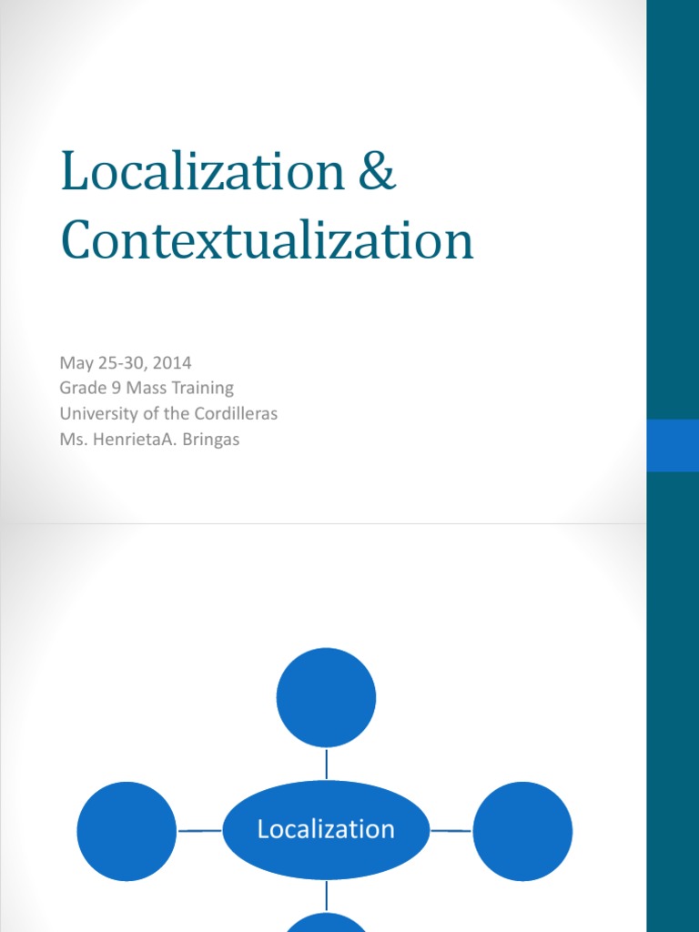 Localization and Contextualization | PDF | Curriculum | Applied Psychology