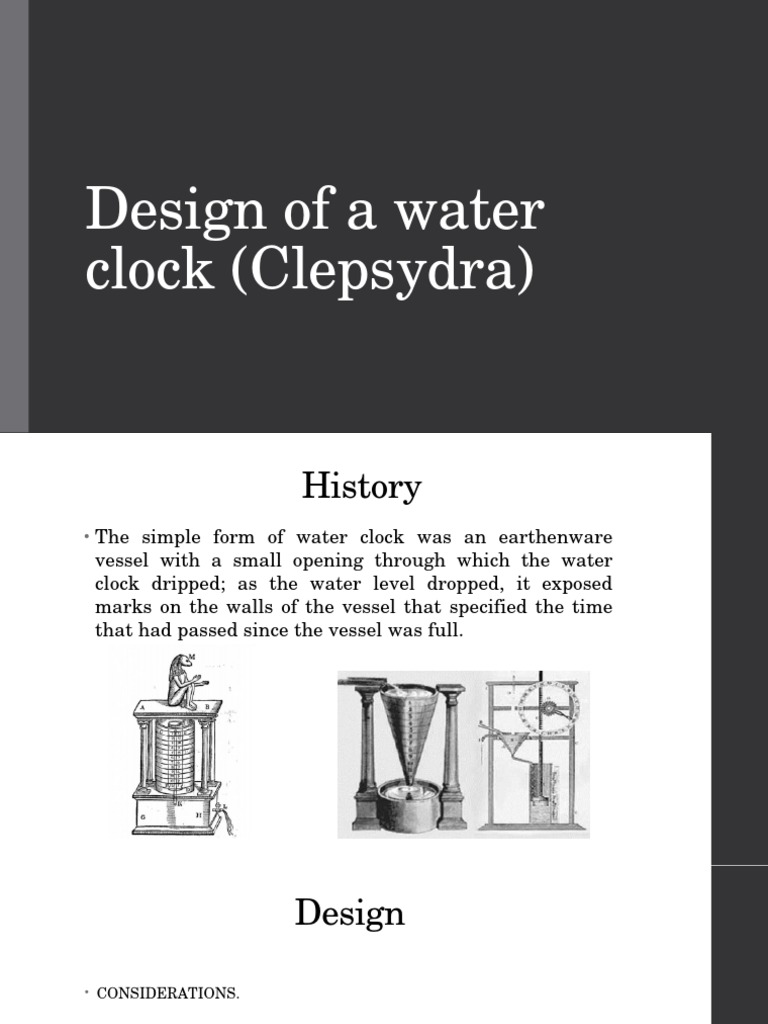 Water Clock Design and Calculations | PDF