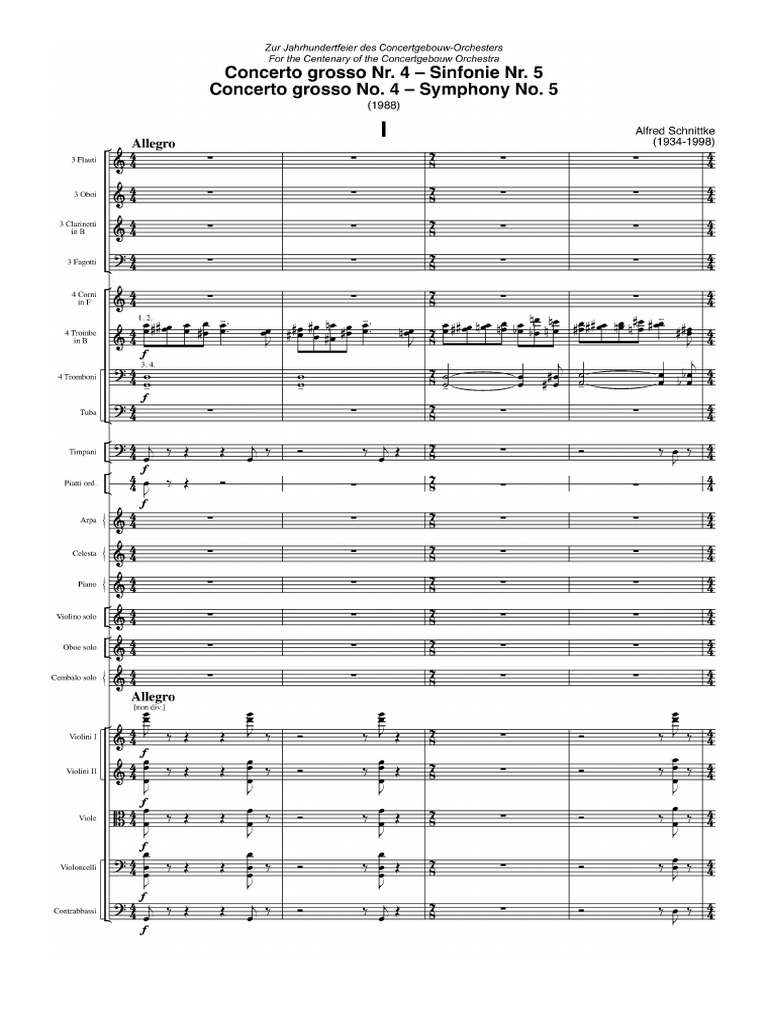 Alfred Schnittke Concerto Grosso N 4 Symphony N 5 PDF | PDF