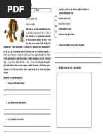 Ficha 1 Comprensión El Ratón y El León | PDF