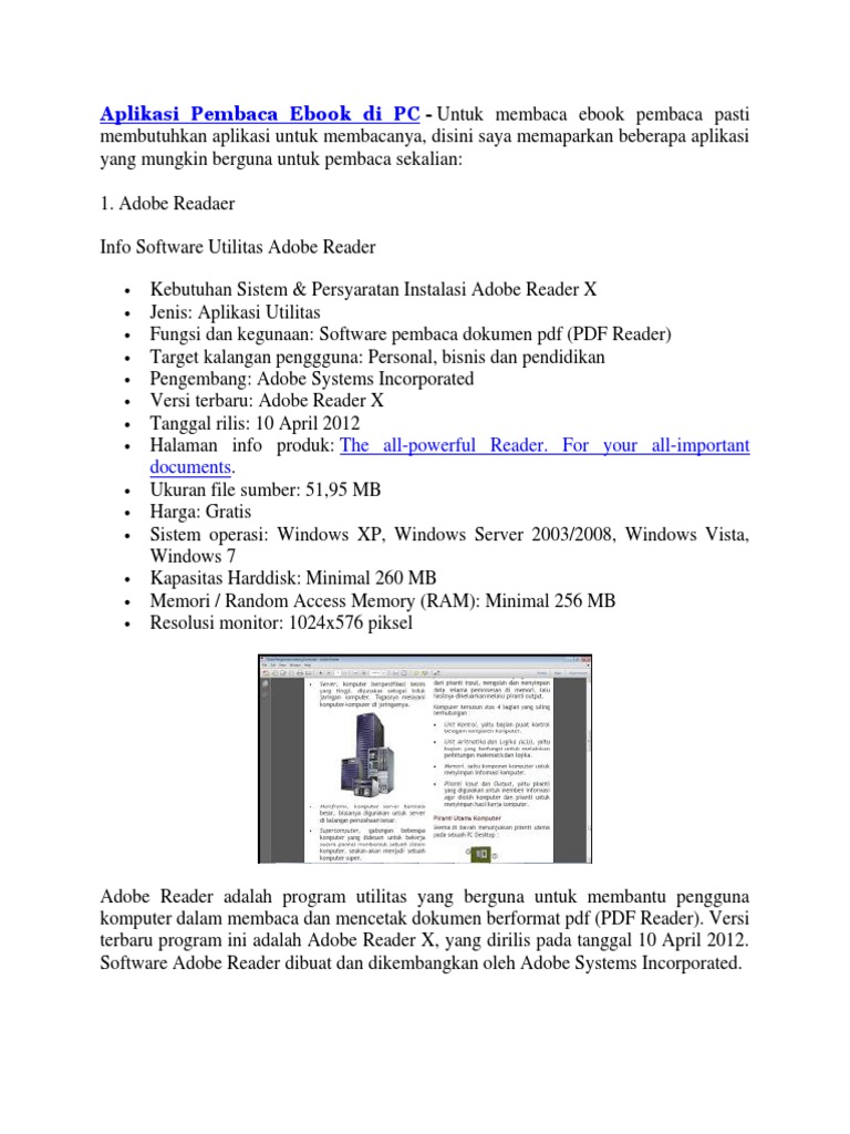 Aplikasi Pembaca Ebook Di PC | PDF | Seni