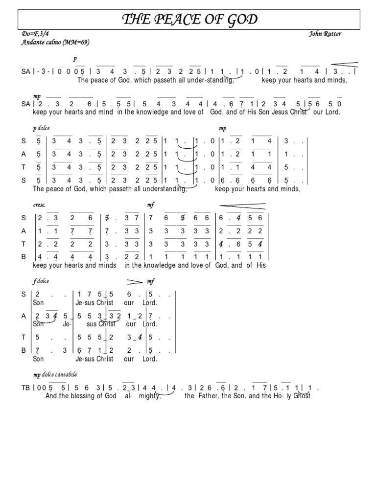 John Rutter's The Peace of God | PDF | Religious Faiths | Abrahamic ...