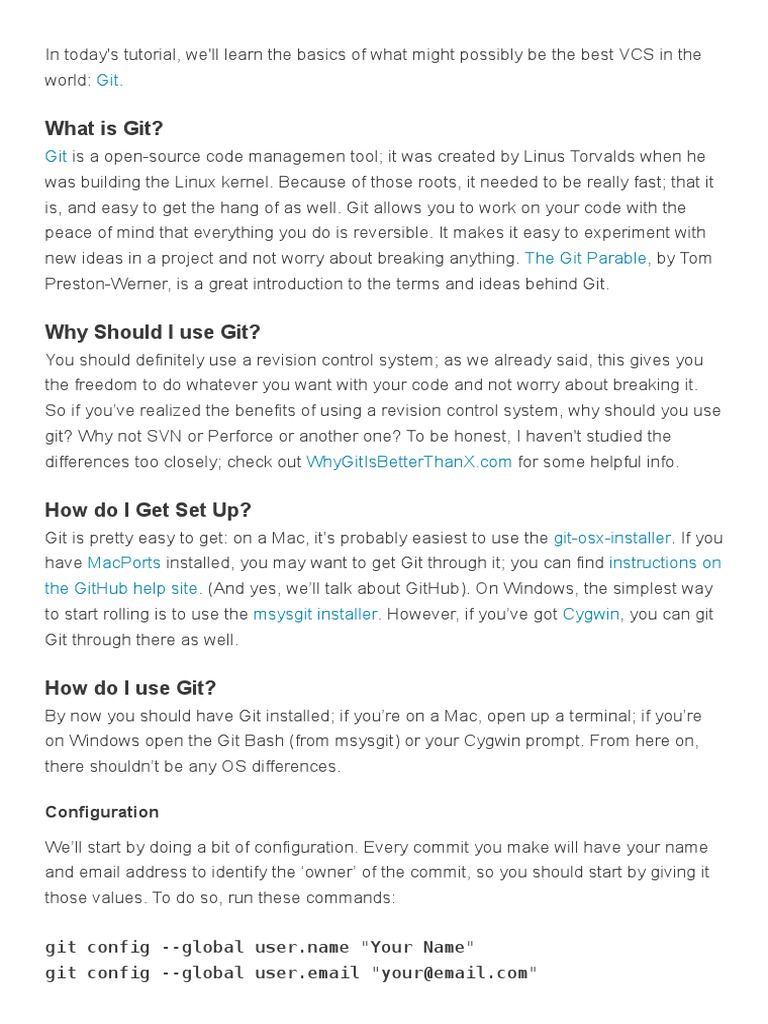 What Is Git?: Configuration | PDF | Computing | Areas Of Computer Science