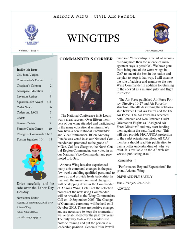 Arizona Wing - Jul 2005 | PDF | Civil Air Patrol | Squadron (Aviation)