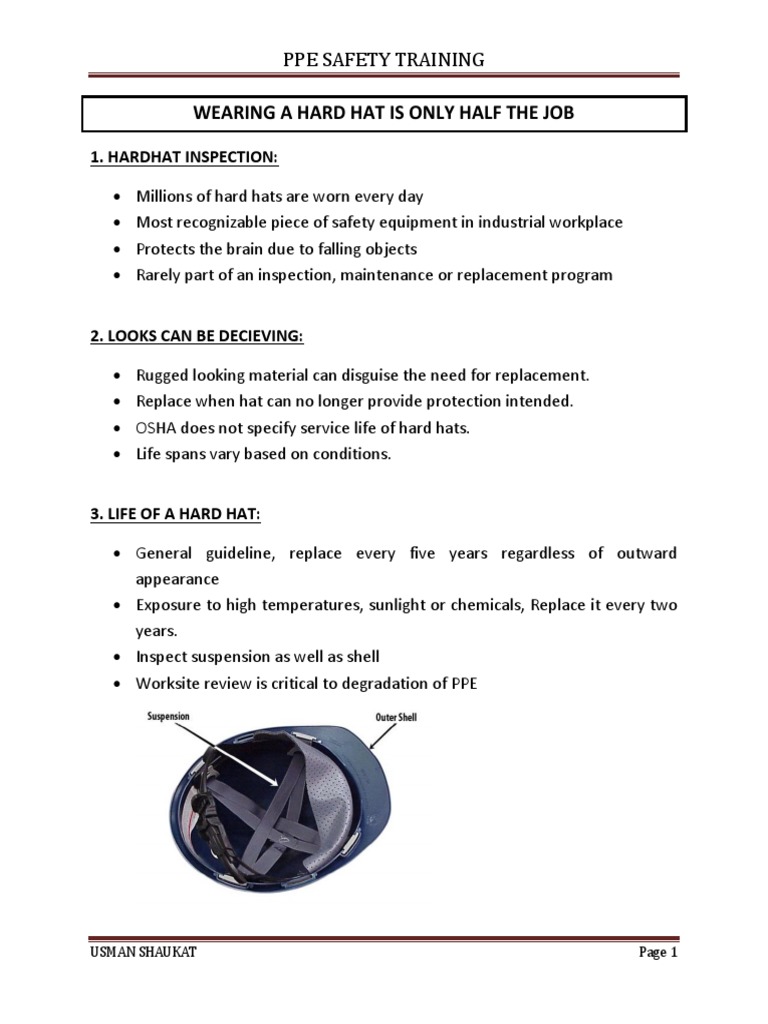 Wearing A Hard Hat Presentation | PDF | Personal Protective Equipment ...