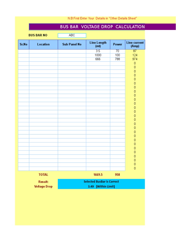 Busbar Size Calculation 22-8-12 | PDF | Electrical Equipment | Quantity