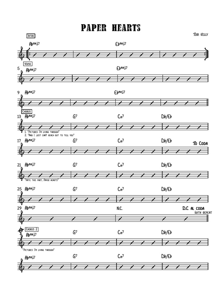 Paper Hearts - Lead Sheet | PDF
