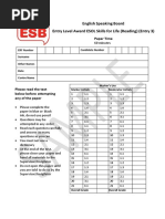 ESOL - Entry 3 - Reading Candidate Paper - Practice Paper B | PDF ...
