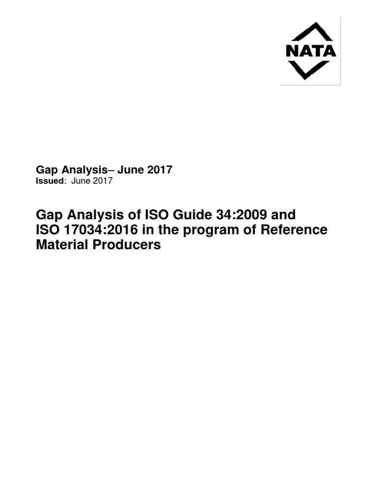 Gap Analysis of ISO Guide 34:2009 and ISO 17034:2016 in The Program of Reference Material ...