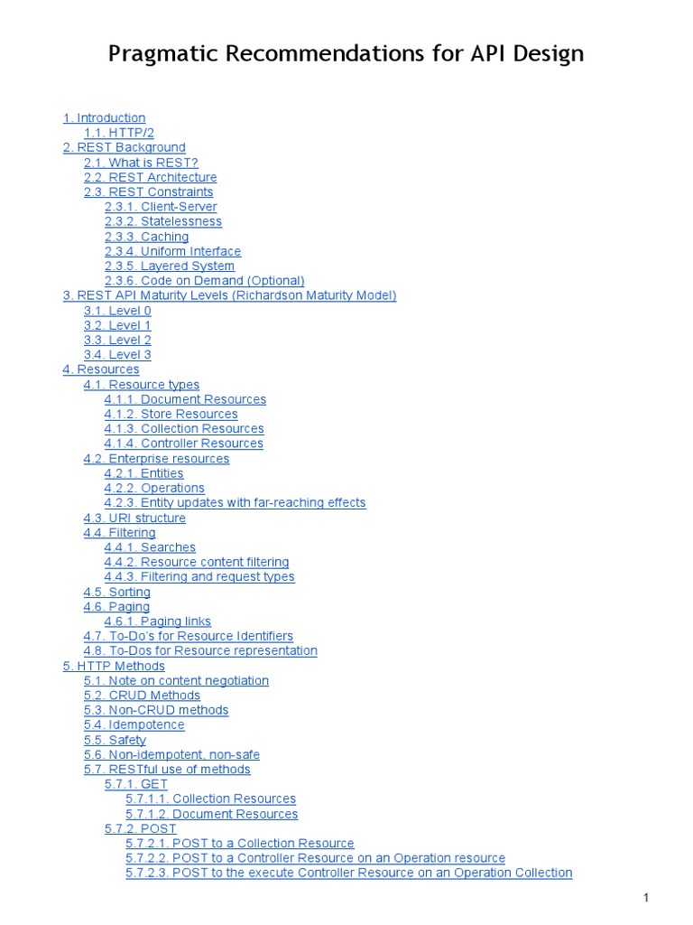 Pragmatic Recommendations For API Design | PDF | Representational State ...