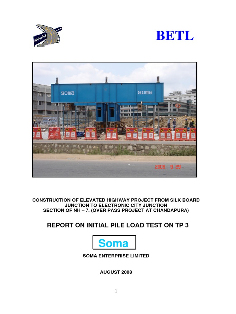 Initial Pile Load Test Report - TP 3 | PDF | Deep Foundation | Civil ...