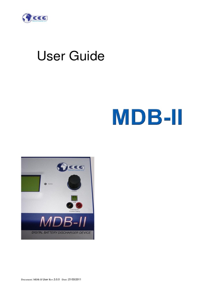 MDB-II User Guide and Discharge Manual | PDF | Battery (Electricity ...