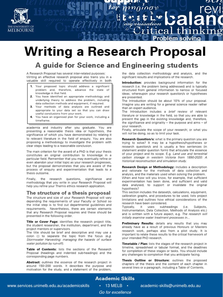 Writing A Research Proposal: A Guide For Science and Engineering ...