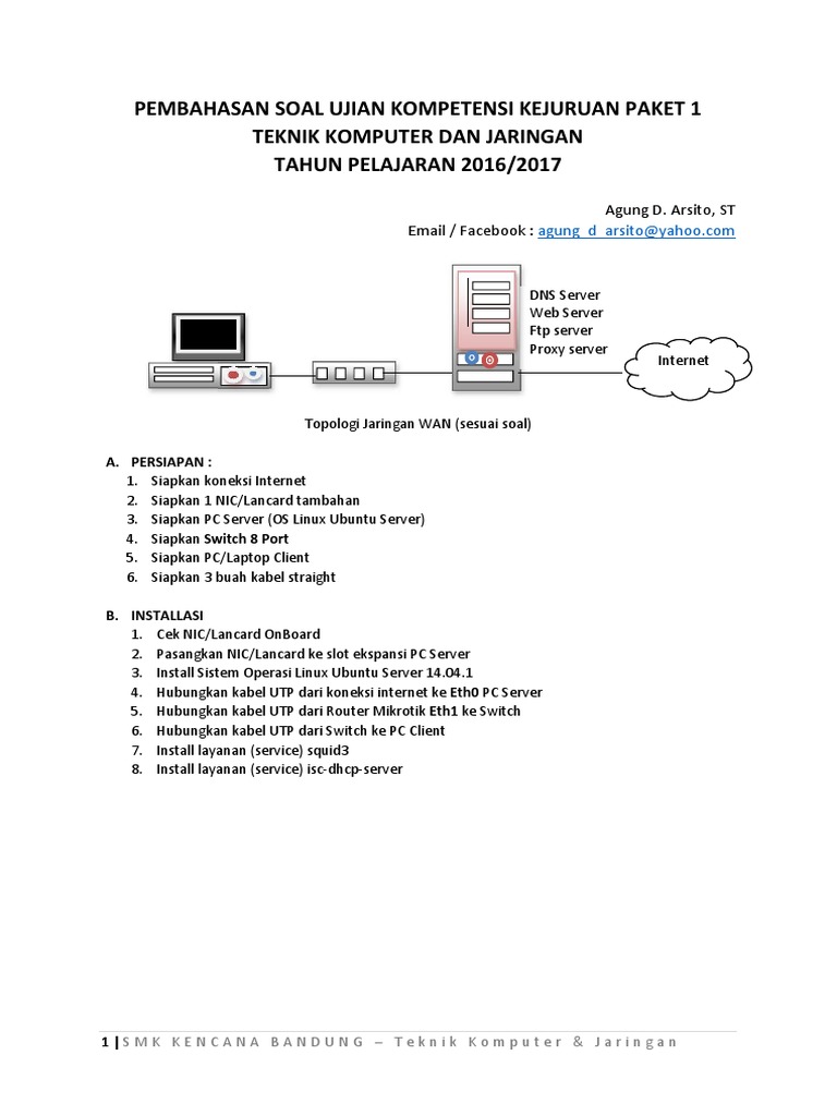 Kupas Soal P1 UKK TKJ 2016-2017 | PDF | Bisnis | Komputer