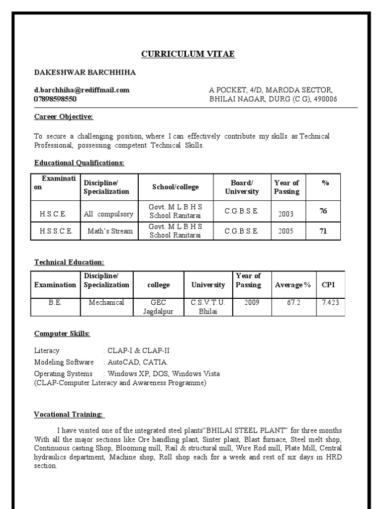 Resume 3 | PDF | Steel Mill
