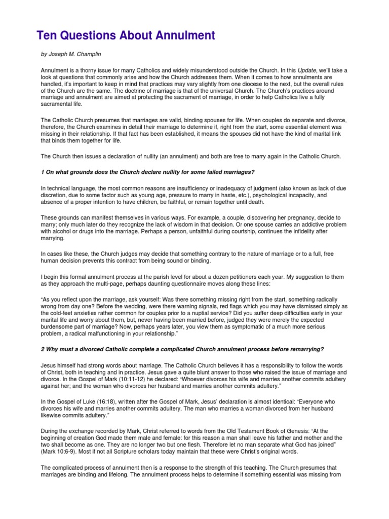 Sample Annulment Questions North Carolina Annulment Archives Divorce