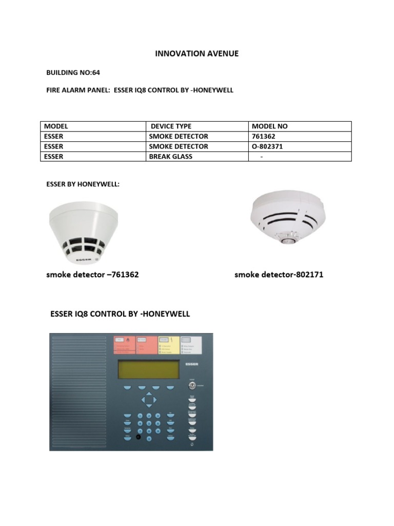 Innovation Avenue: Building No:64 Fire Alarm Panel: Esser Iq8 Control ...
