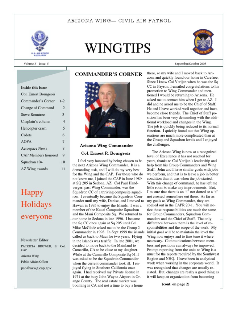 Arizona Wing - Sep 2005 | PDF | Civil Air Patrol | United States Air Force