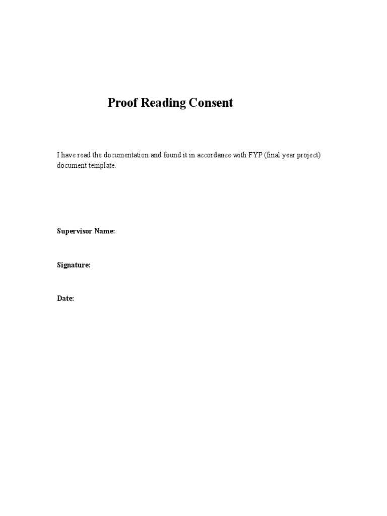 Proof Reading Consent | PDF