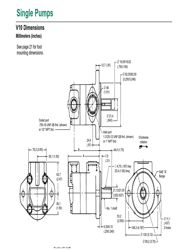 Bomba Vickers V10 Dimensiones | PDF | Gas Technologies | Mechanical ...