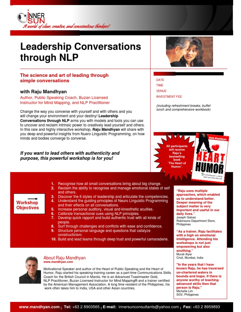 Leadership Conversations Through NLP | PDF | Neuro Linguistic ...