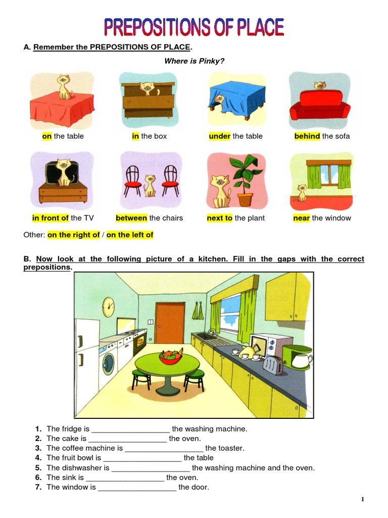 Prepositions of Place in the Kitchen | PDF | Domestic Implements | Home