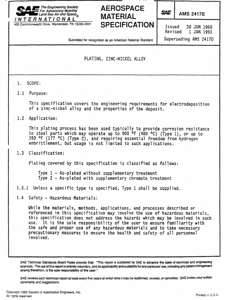 Sae Ams 2417e PDF | PDF | Hydrogen | Corrosion