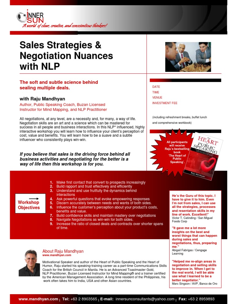 Sales Strategies and Negotiation With NLP | PDF | Negotiation | Neuro ...