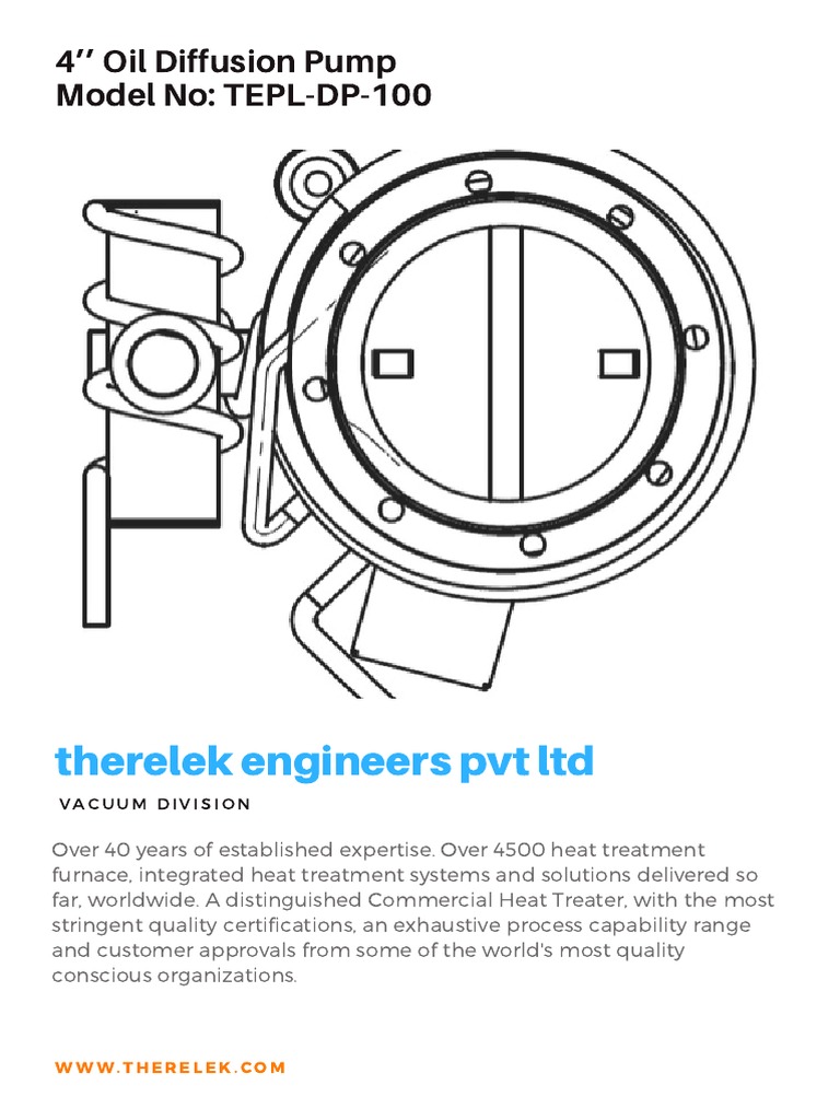 Therelek Engineers PVT LTD: 4'' Oil Diffusion Pump Model No: TEPL-DP ...
