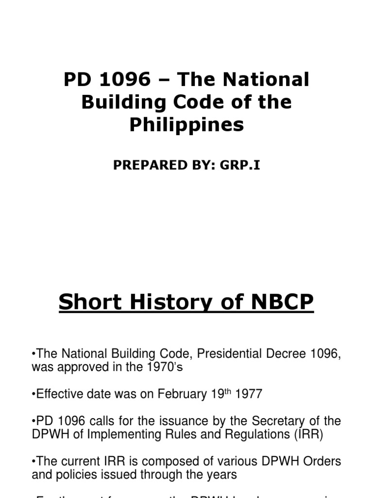 Pd 1096 | Wall | Building Code | Free 30-day Trial | Scribd