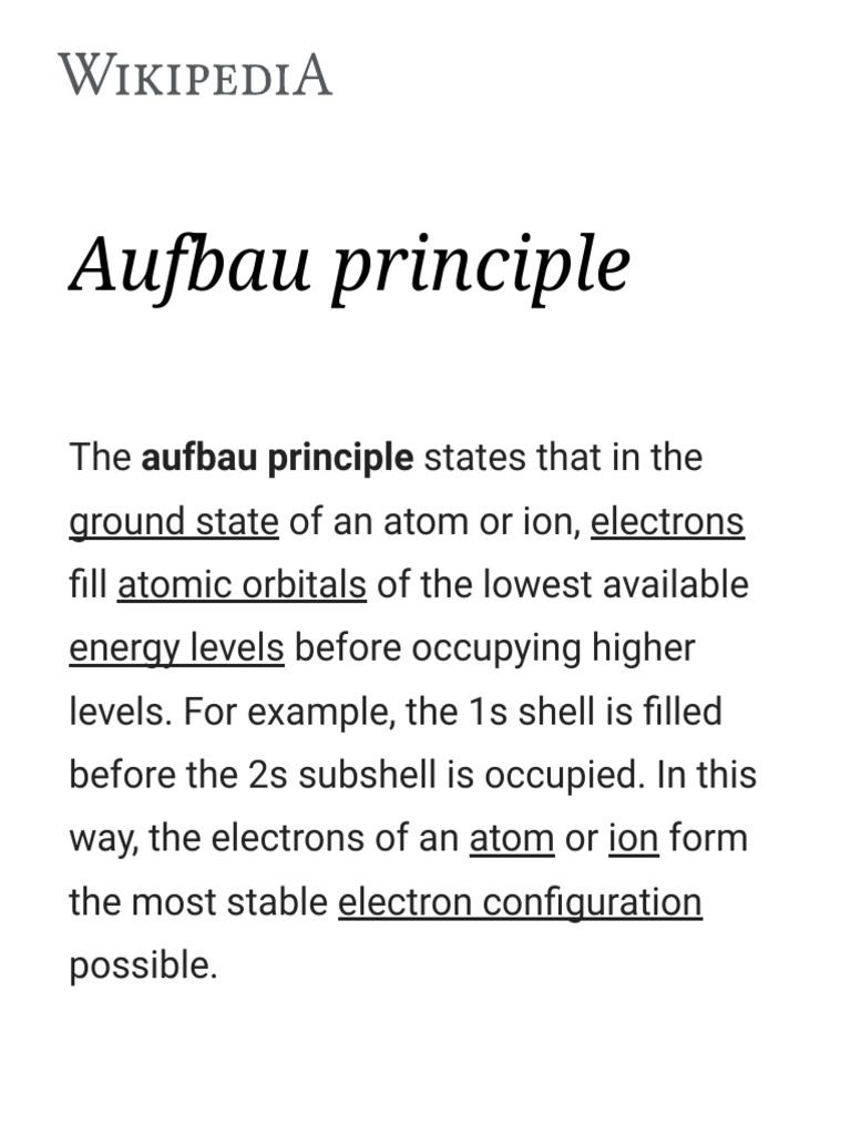 Aufbau principle filling | PDF | Atomic Orbital | Quantum Mechanics