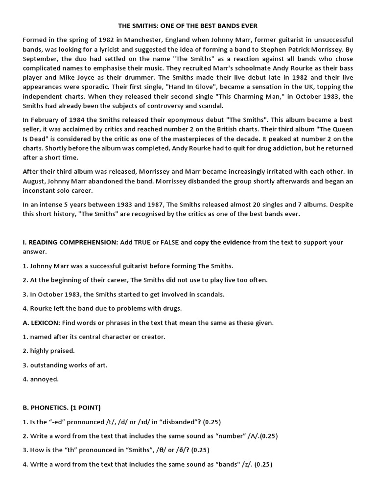 The SMITHS Reading Paeg | PDF | The Smiths | Albums