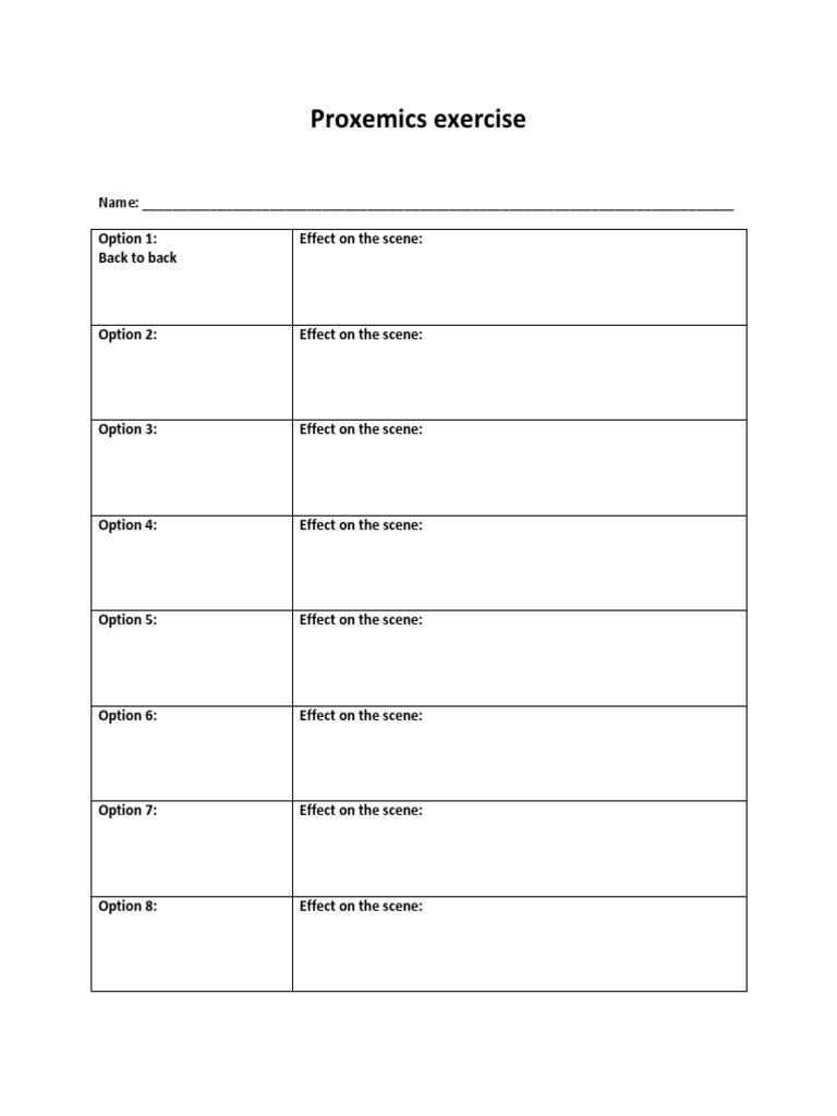 Proxemics Exercise for Scene Analysis | PDF