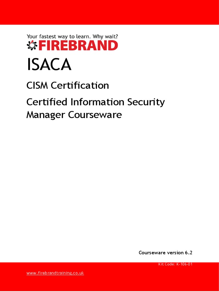 Cism Courseware | PDF | Information Security | Risk