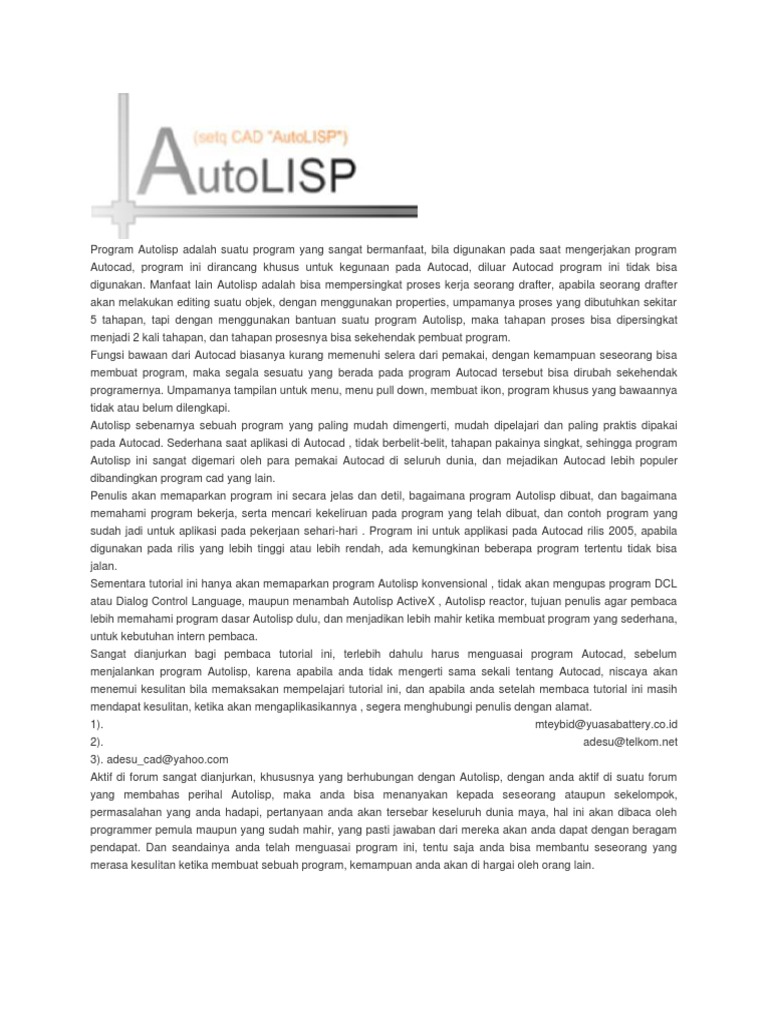 Program Autolisp | PDF