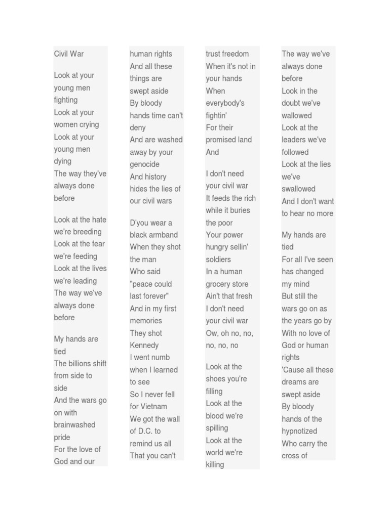 Guns N Roses Lyrics | PDF | Leisure