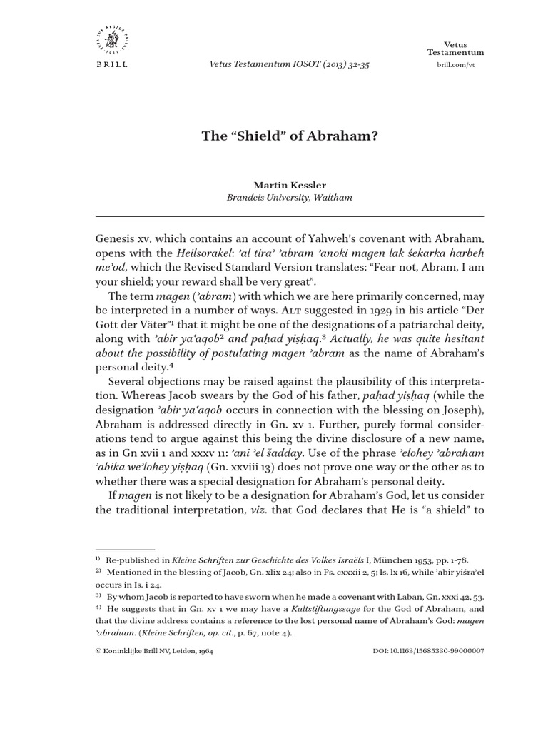 Martin Kessler The Shield of Abraham PDF | PDF