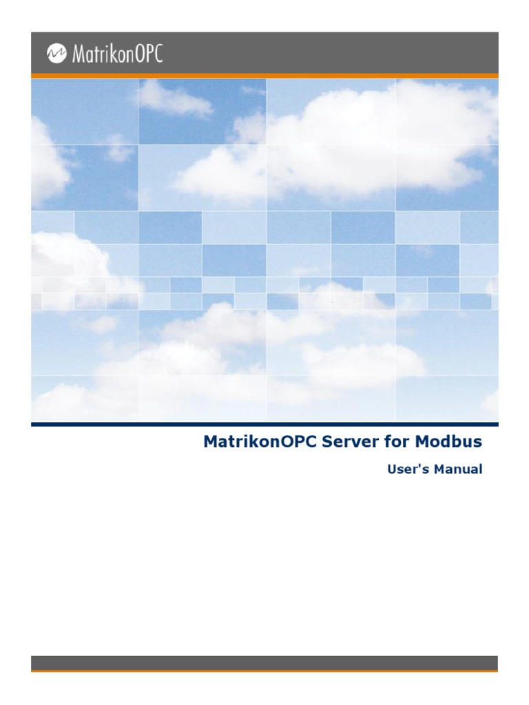 MatrikonOPC Server For Modbus User Manual | PDF | Server (Computing) | Port (Computer Networking)