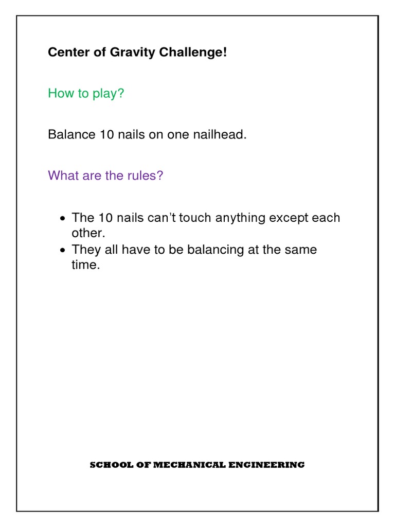 Nail Balancing Challenge Guide | PDF