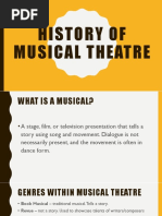 Musical Theatre History Overview | PDF | Musical Theatre | Broadway Theatre