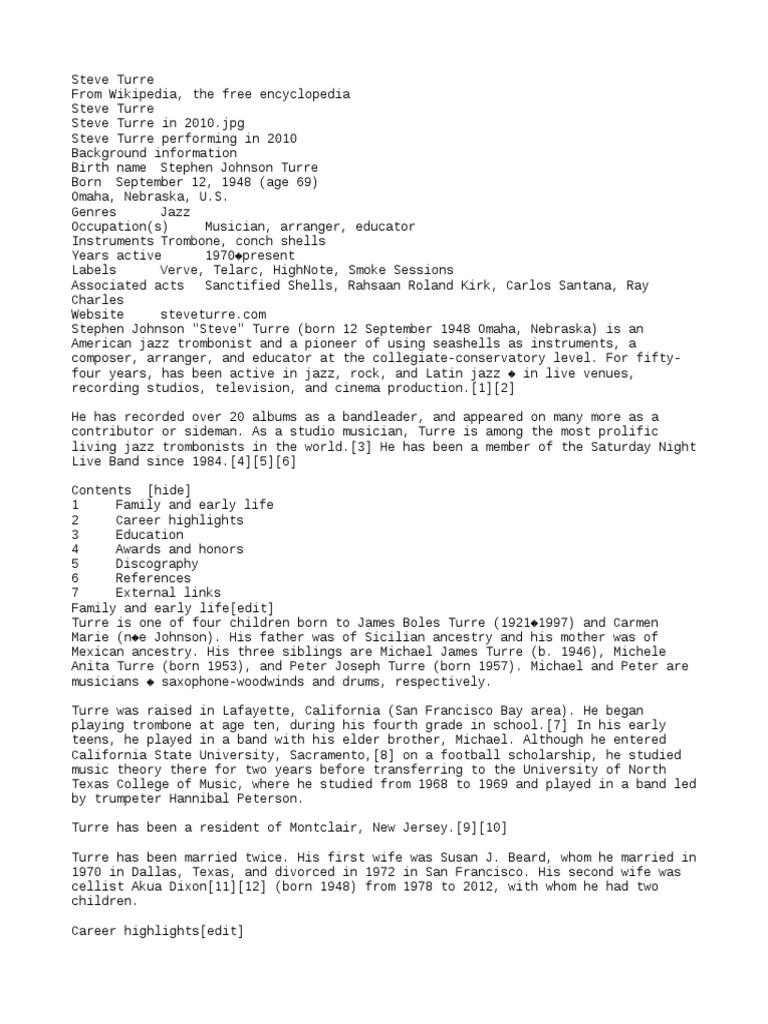 Steve Ture | PDF | Musical Instruments | Popular Music