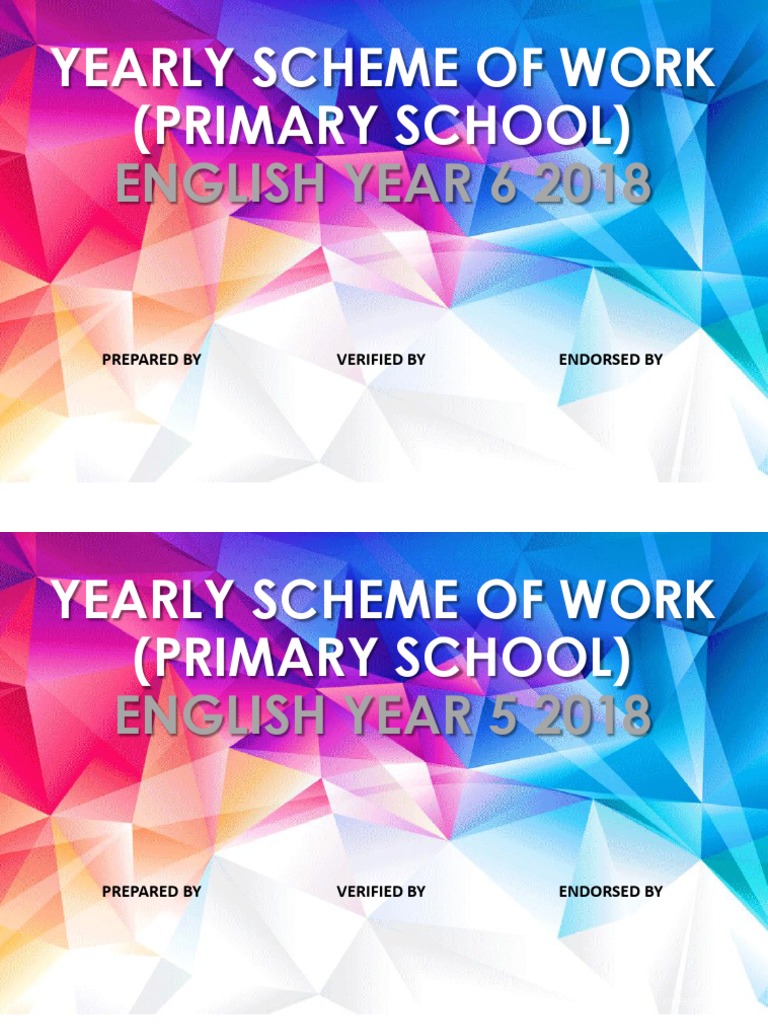 English Year 6 2018: Yearly Scheme of Work (Primary School) | PDF
