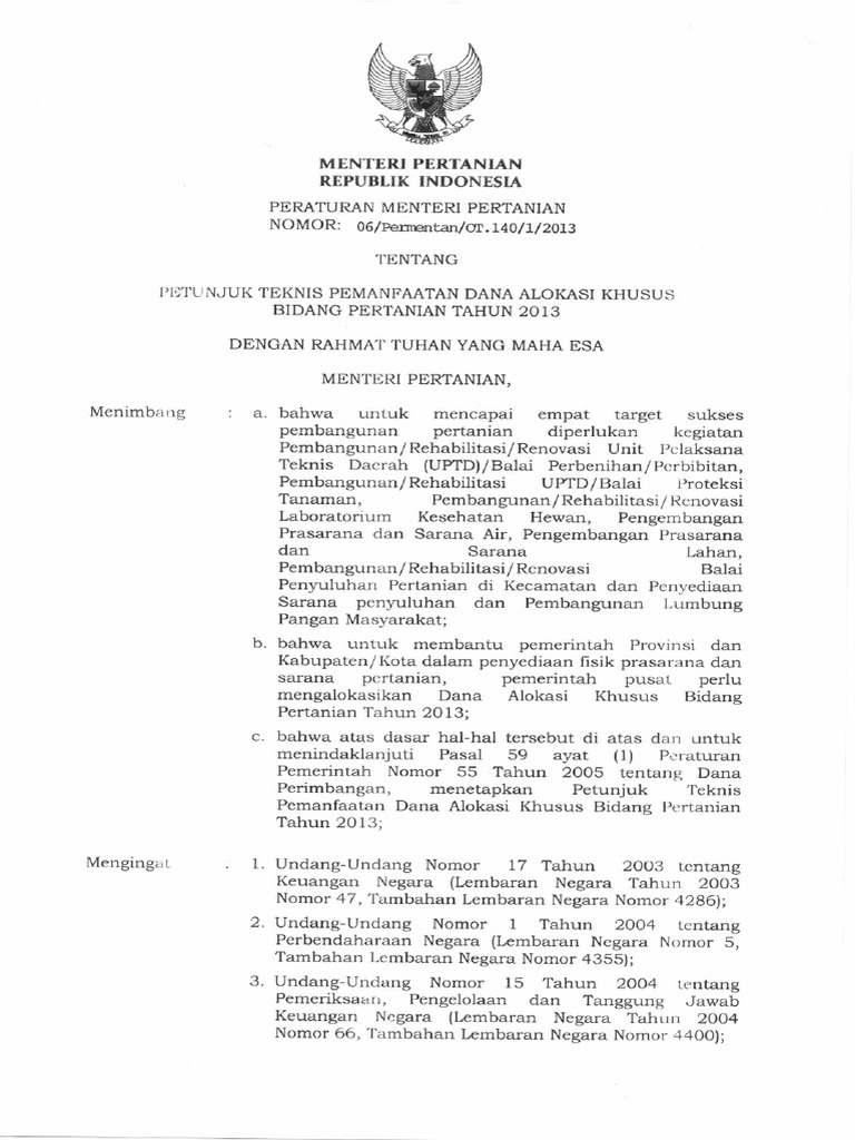 Permentan 06 13 PDF | PDF