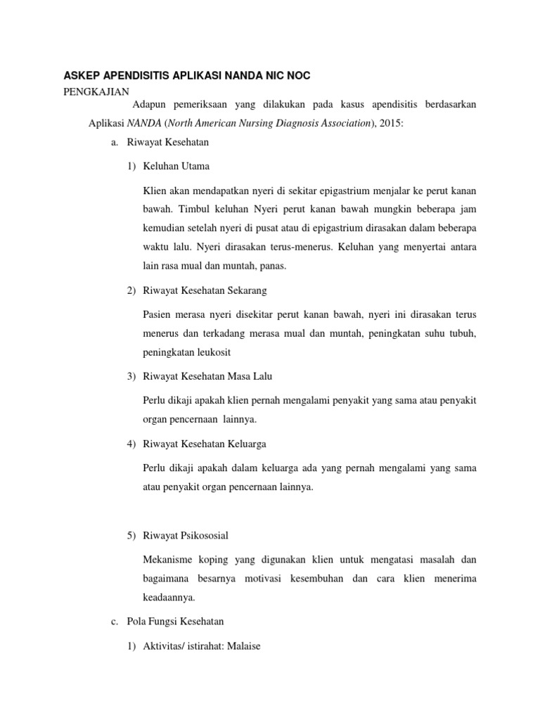 Askep Apendisitis | PDF