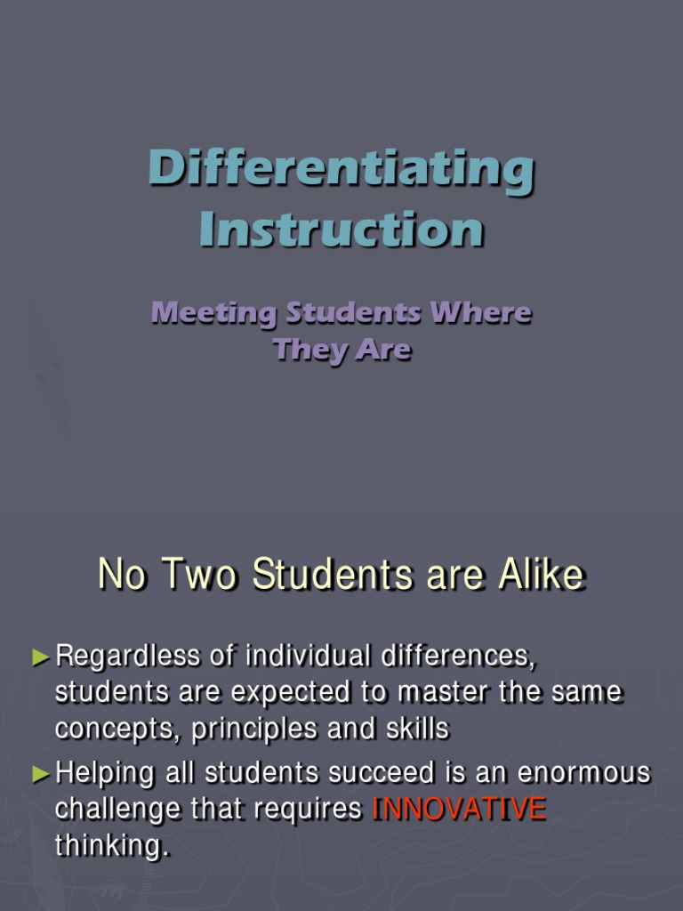 Differentiating Instruction | PDF | Differentiated Instruction | Learning Styles