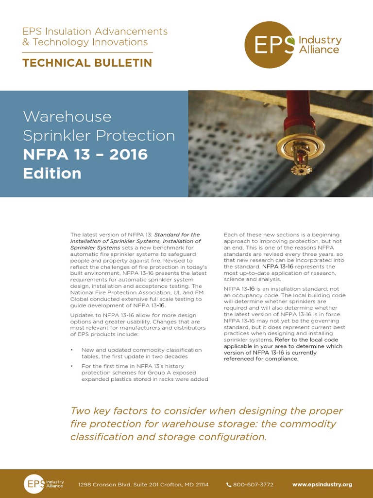 NFPA 13 2016 Edition | PDF | Fire Sprinkler System | Warehouse