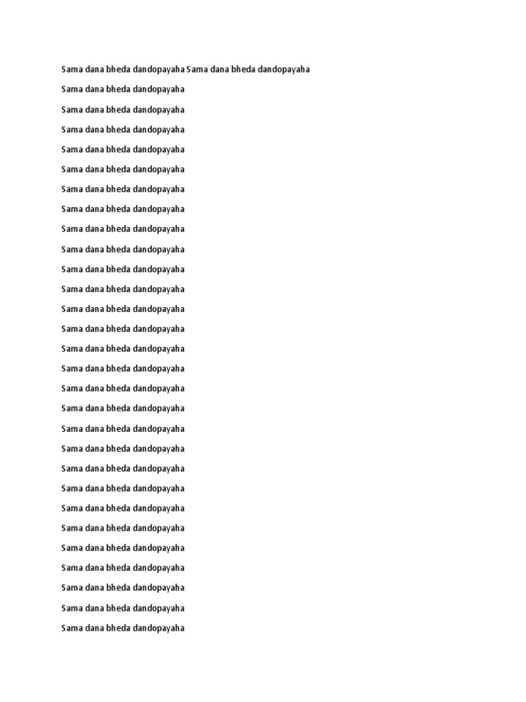Sama Dana Bheda Dandopayaha Sama Dana Bheda Dandopayaha | PDF