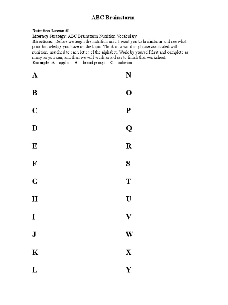 Nutrition ABCs for Students | PDF