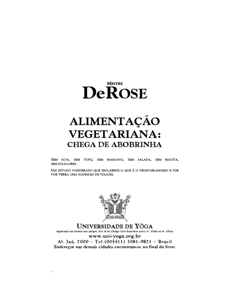 DeRose Alimentacao Vegetariana 01 | PDF | Ioga | Science